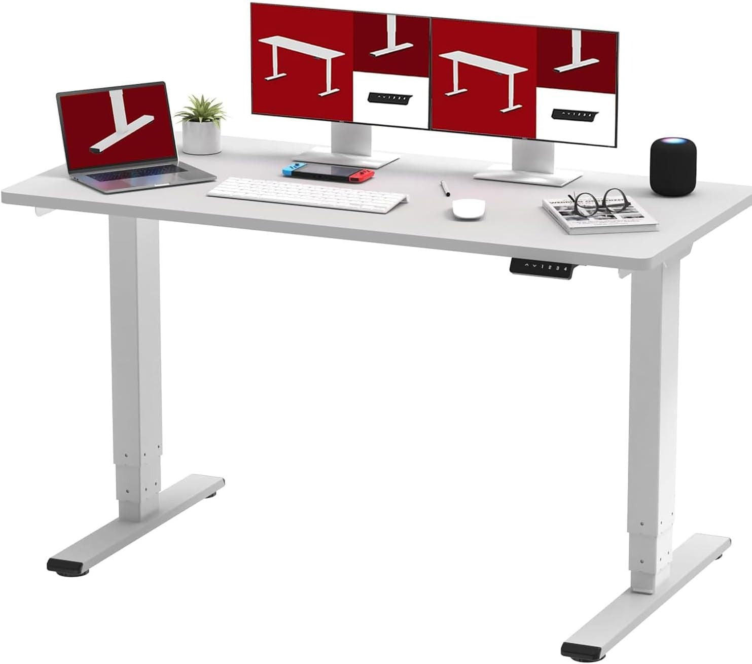 Adjustable Height Electric Standing Laptop Computer Desk Workstation w – iDecorator