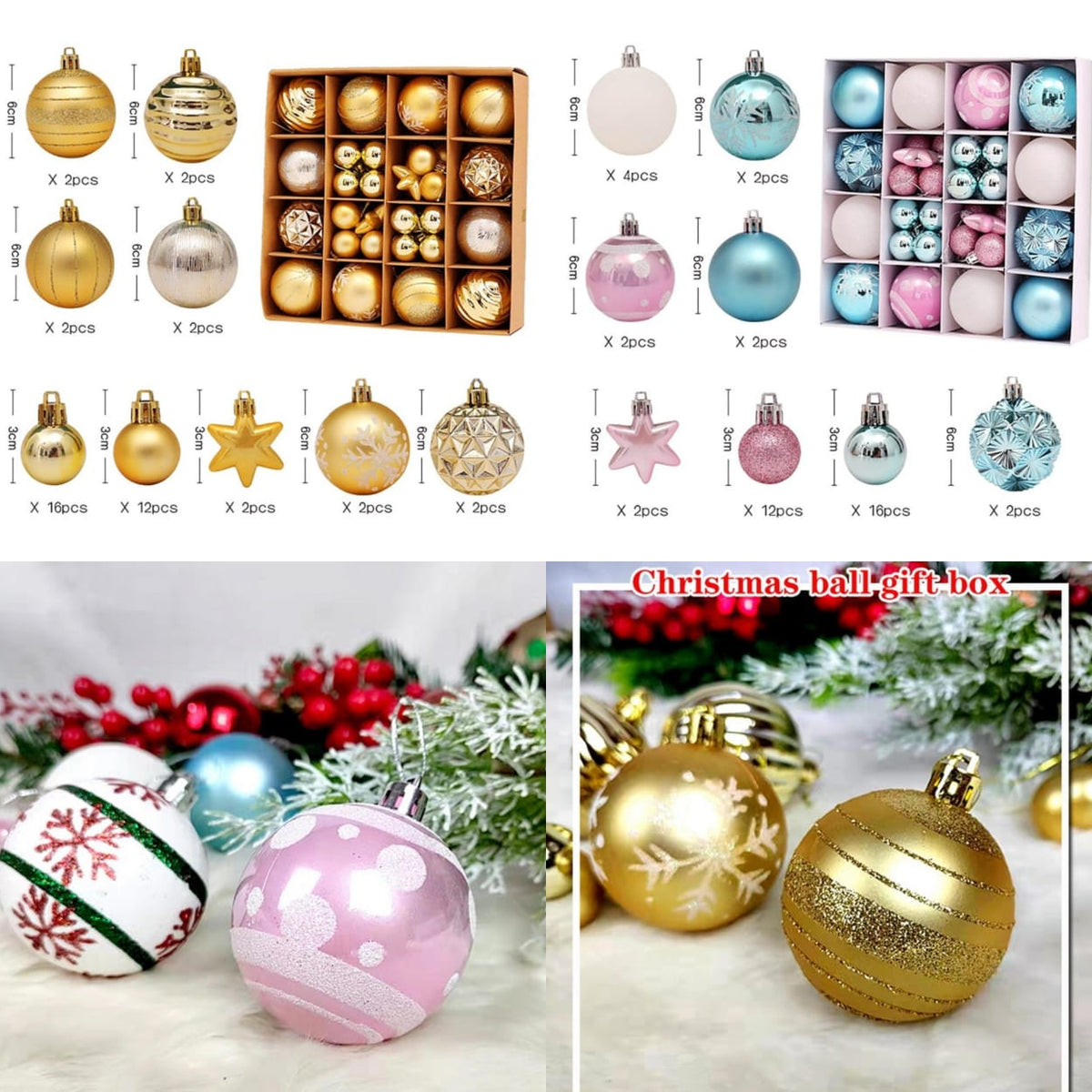 42PCS Christmas Tree Decor Balls – Blue Theme – iDecorator