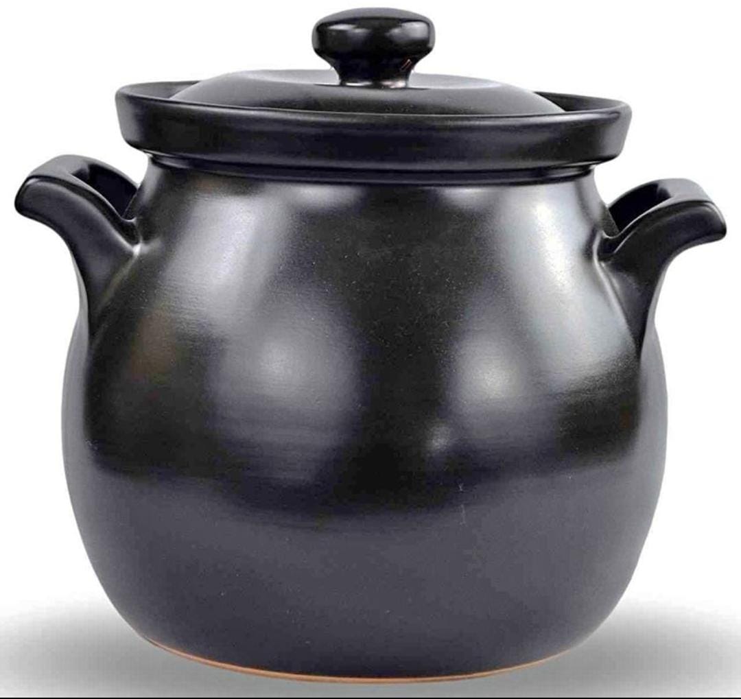 High quality heavy ceramic black pot – iDecorator