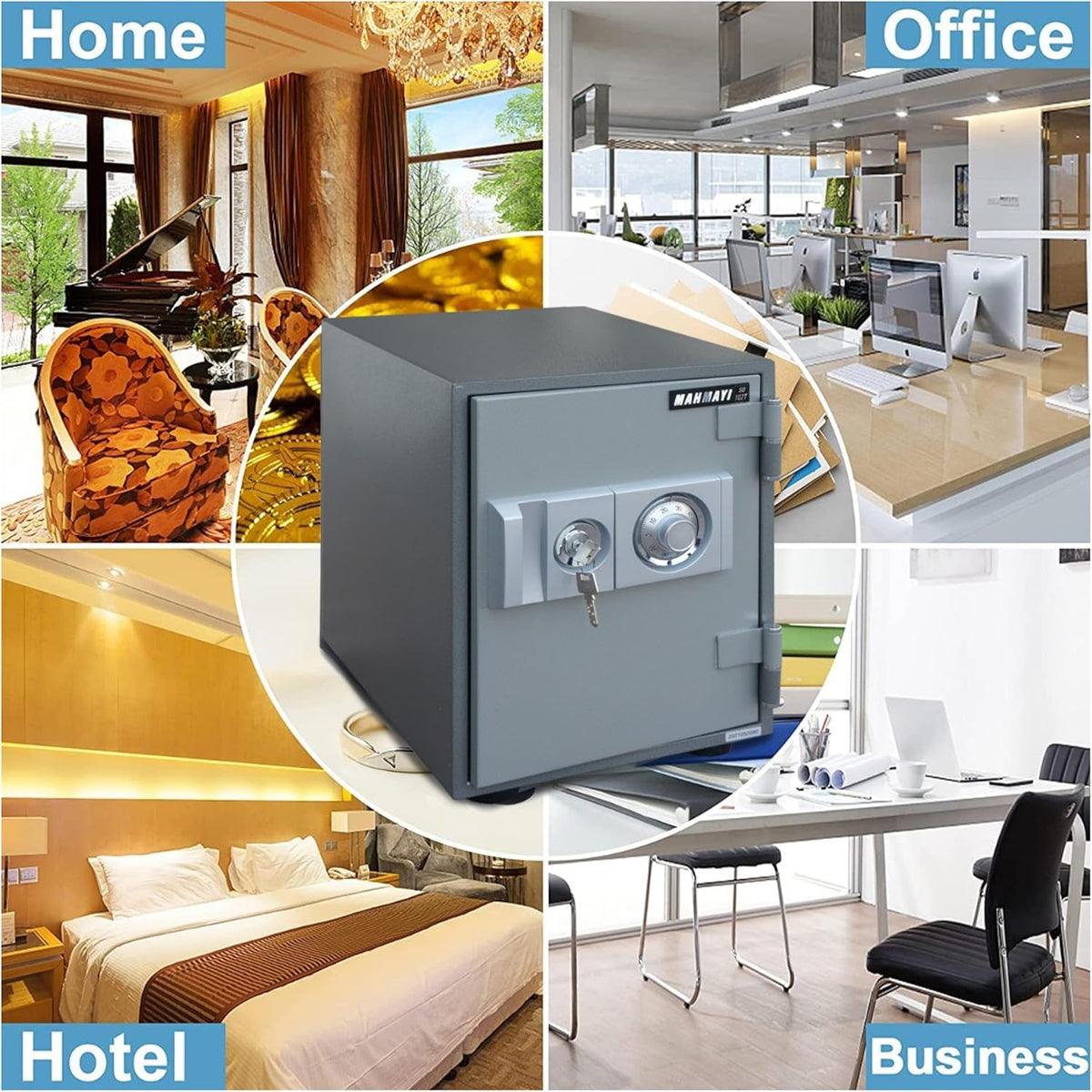 Fireproof Safe – 37Kgs (Dial + Key Lock) – iDecorator