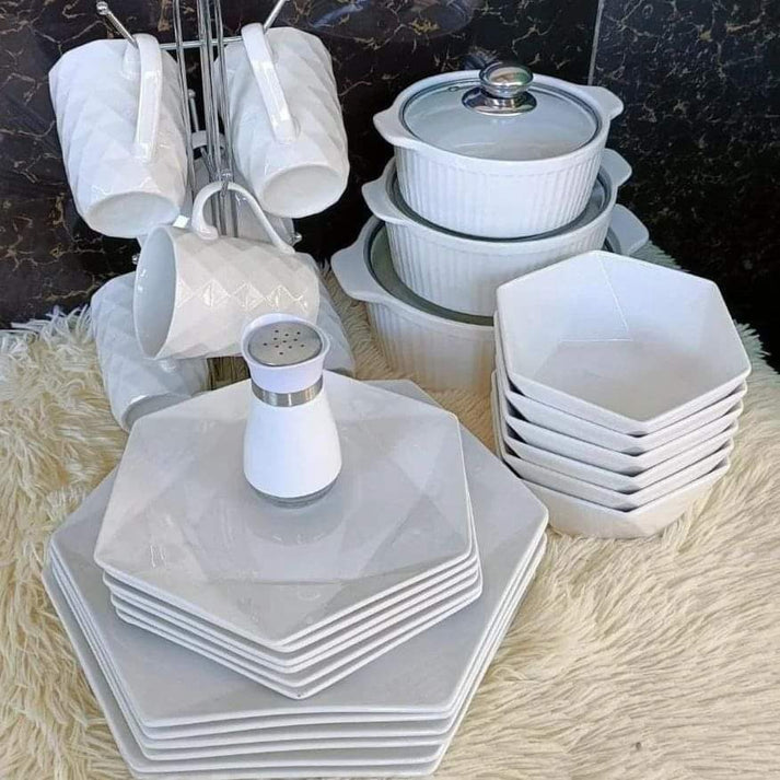 31 pcs hexagon Dinner Set – iDecorator