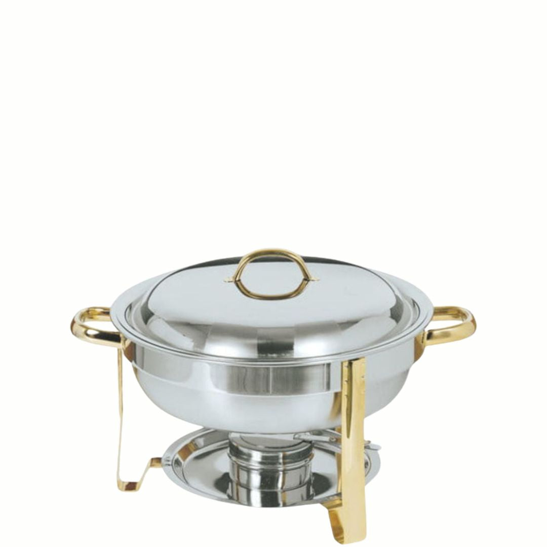 Round Cheffing Dish with Golden Legs Single Compartment 5.0 Ltr ...