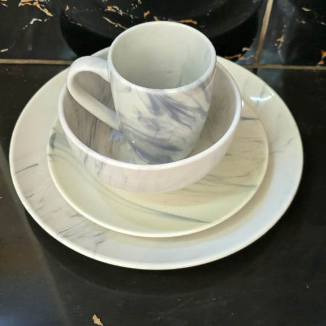 Marble Ceramic Dinner Set 24pcs – iDecorator