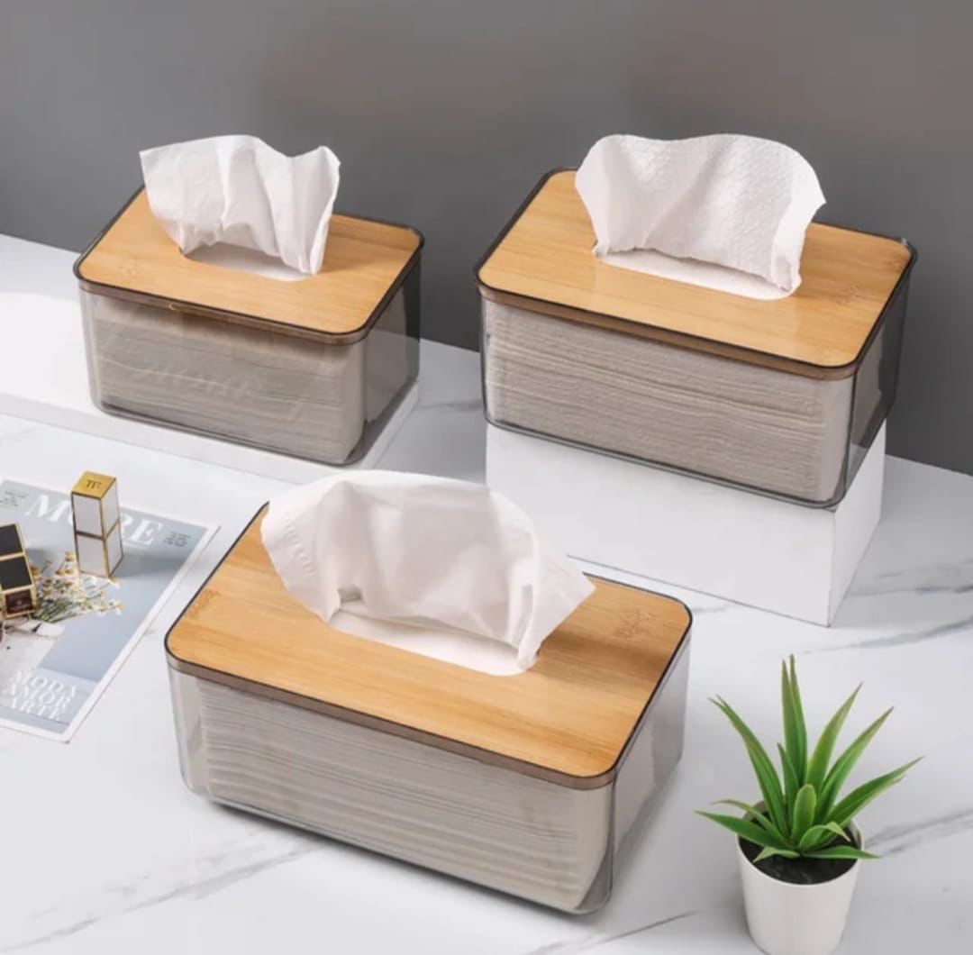 Nordic minimalist tissue box /Serviette holder with bamboo lid – iDecorator