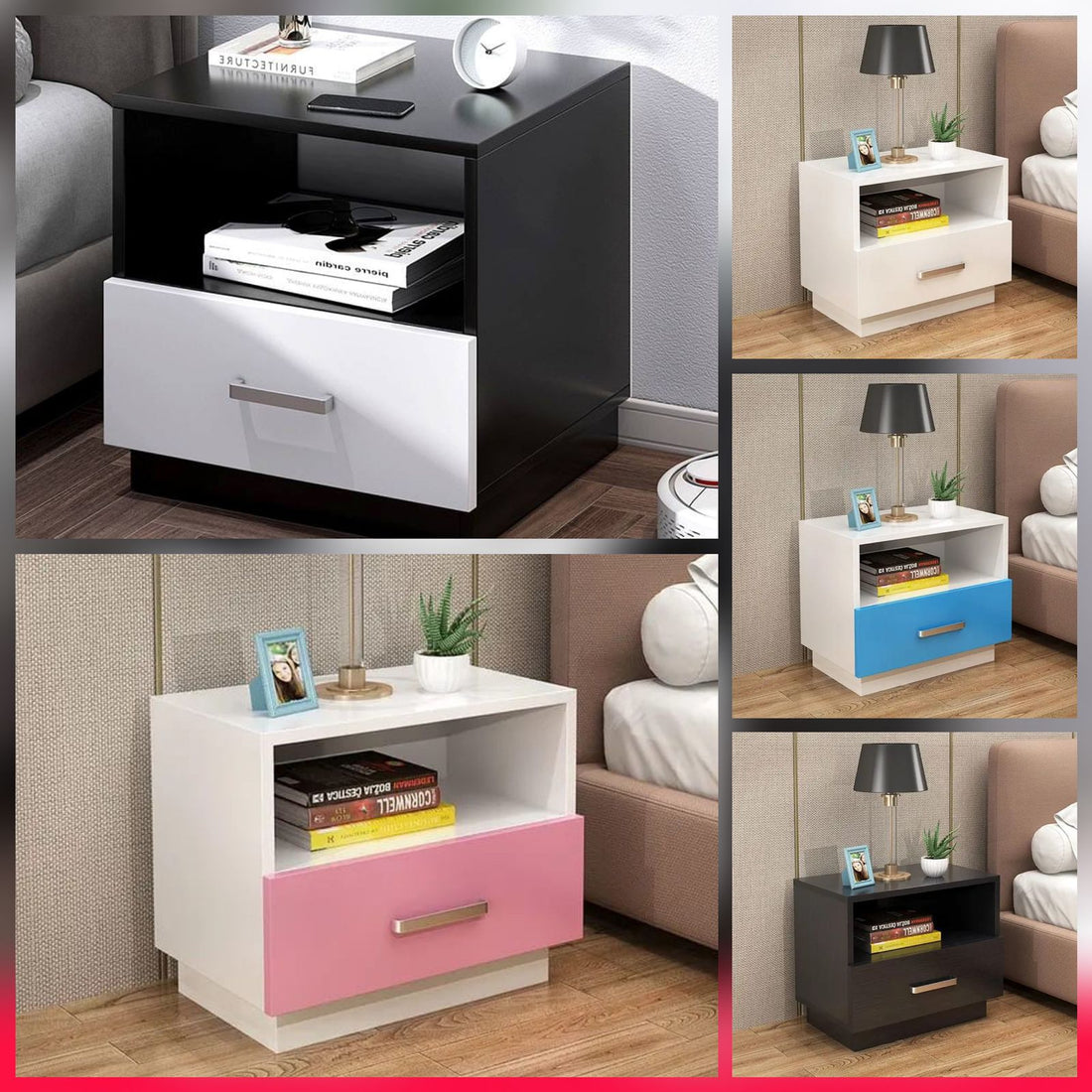 Minimalist wooden bedside table with drawer – iDecorator