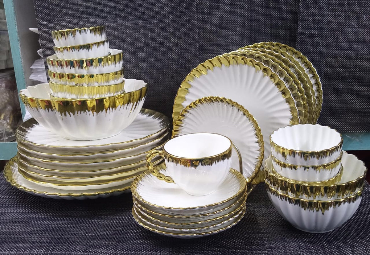 38pc Ceramic Shell Dinner Set – iDecorator