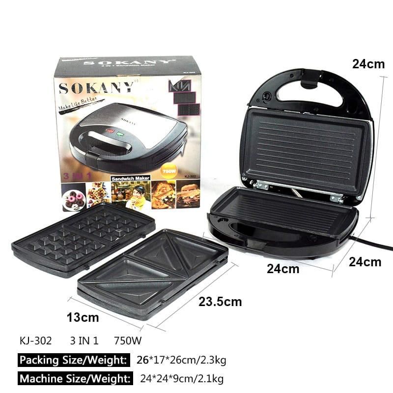 3 in 1 Sokany Sandwich Maker – iDecorator