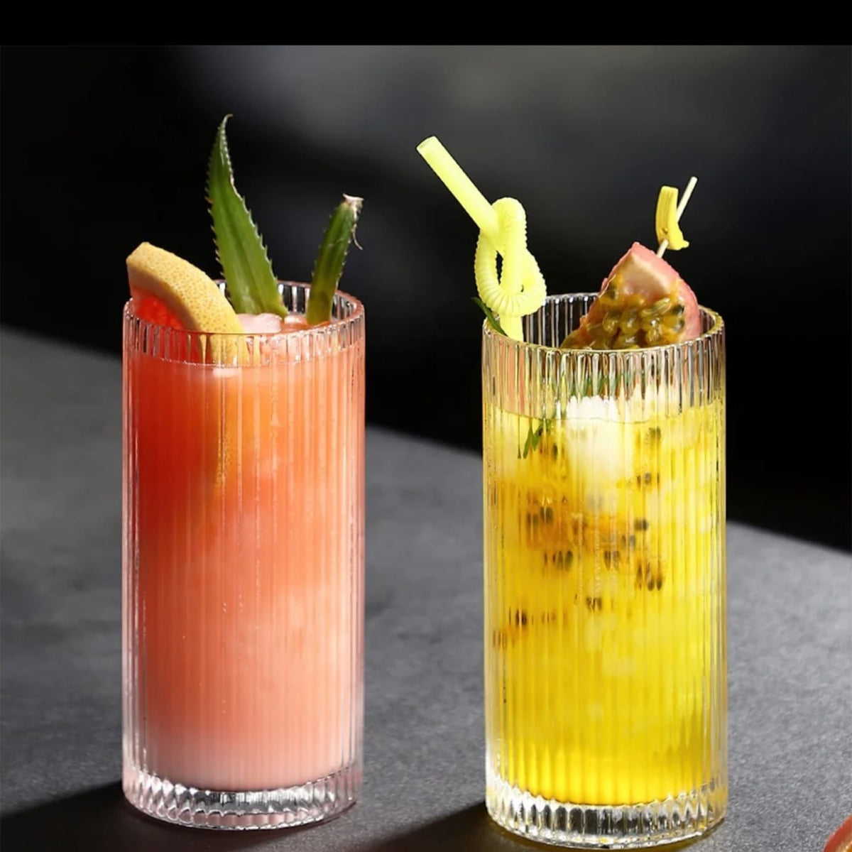 Unique Ribbed Aesthetic Highball Glass – iDecorator