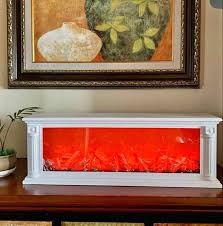 Tabletop Artificial LED Fireplace with Realistic Log Wood Burning Flam ...